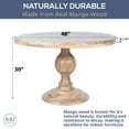 Mango Wood Round Dining Table - Pedestal Base - Mango Teak Finish - 48 ...