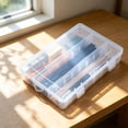 Clear Transparent Plastic Pencil Storage Case, Compartment Stationery ...