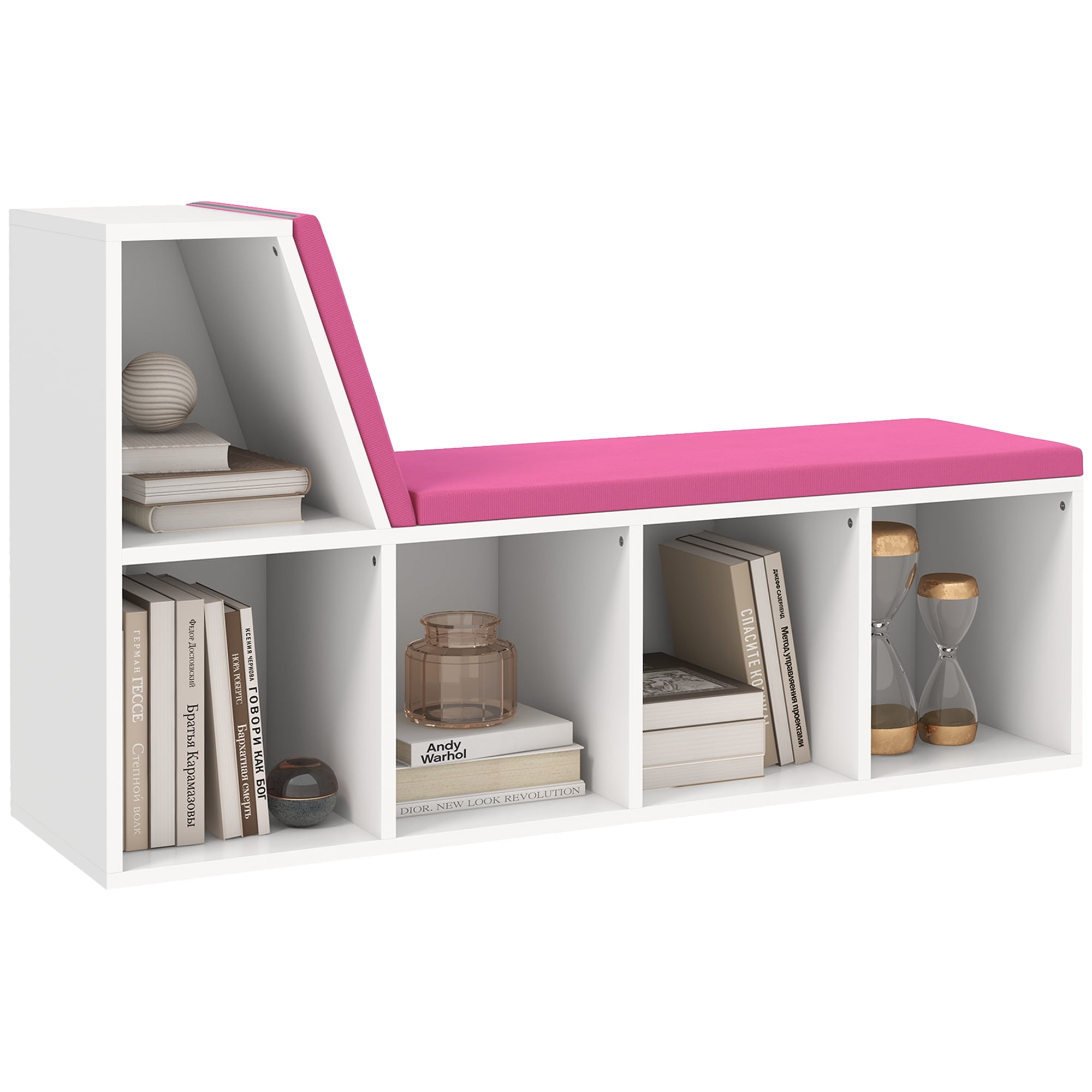 Click here for Homcom 5-Cubby Bookcase With Cushioned Reading Noo... prices