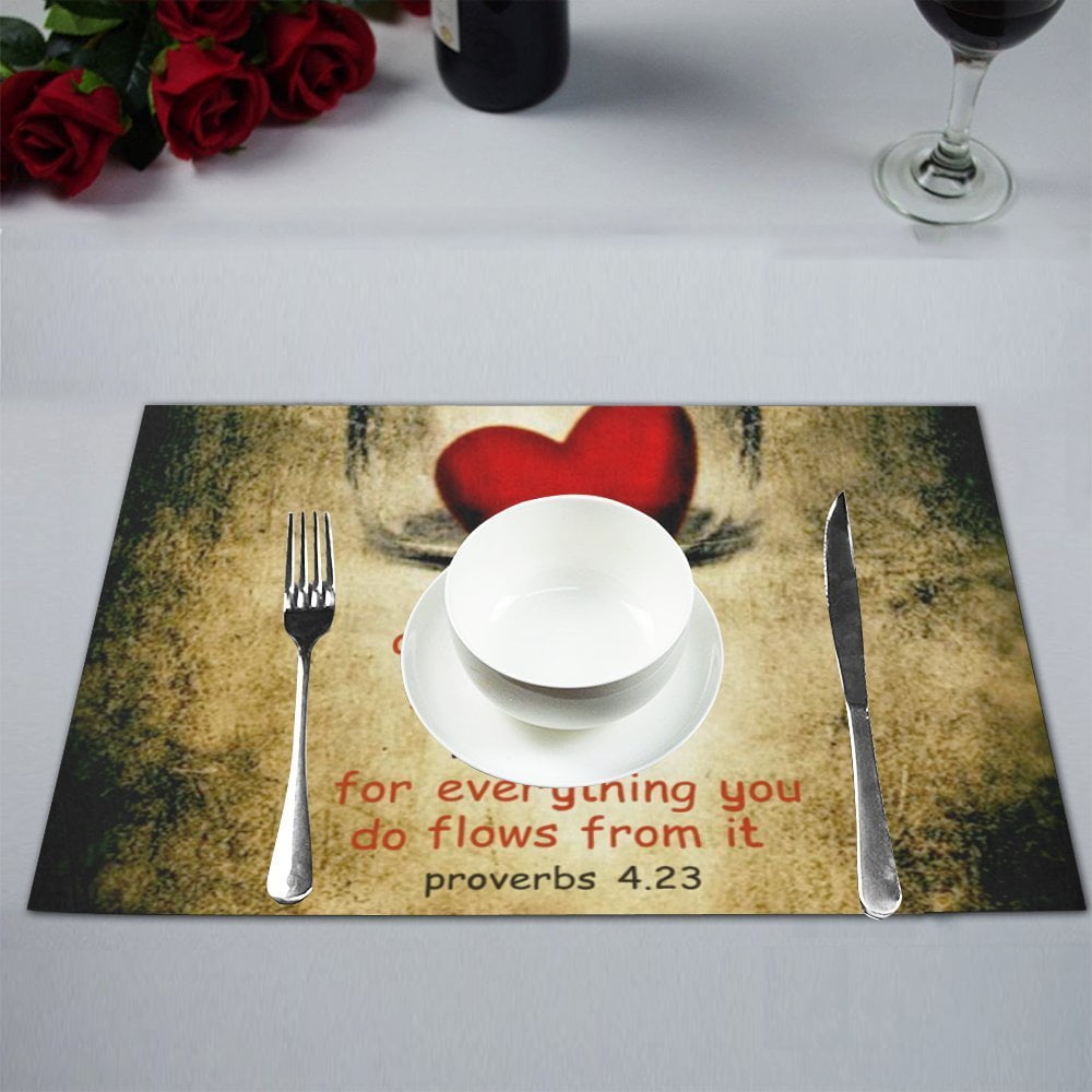 MYPOP Bible Verse Love Proverbs Table Placemat Food Mat 12x18 Inches ...