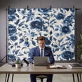 12x8ft Photo Backdrop, Navy Blue Botanical Peony Soft Polyester ...