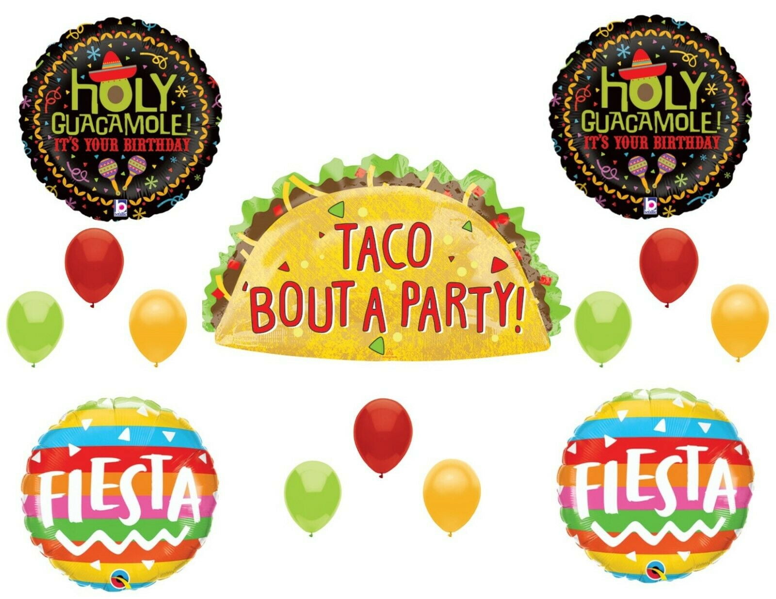 Taco Bout A Party Birthday Party Balloons Decorations Fiesta Guacamole ...