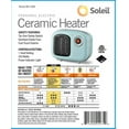 Soleil Electric Personal Ceramic Mini Heater 250W Indoor Mint MH-08M ...