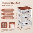 4-Tier Slim Rolling Storage Cart with Removable Baskets and Wheels ...