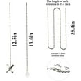 2 sets of silver ceiling fan zipper set, including additional 35.4-inch ...