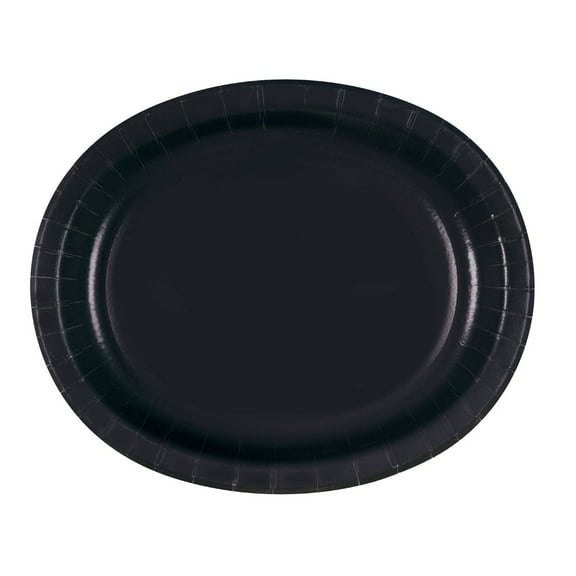 Oval Paper Plates, 12 in, Black, 8ct - Walmart.com