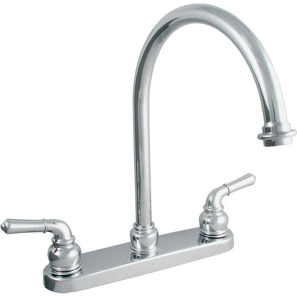 LDR 952-36415CP Double Handle Chrome Kitchen Faucet - Walmart.com ...