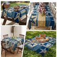 Abstract Blue Starfish Crab Table Cloth 60x84in, Waterproof Rectangle ...