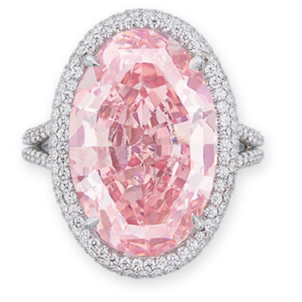 Click here for Asddcavvf Exquisite Pink Diamond Geometric Oval Go... prices