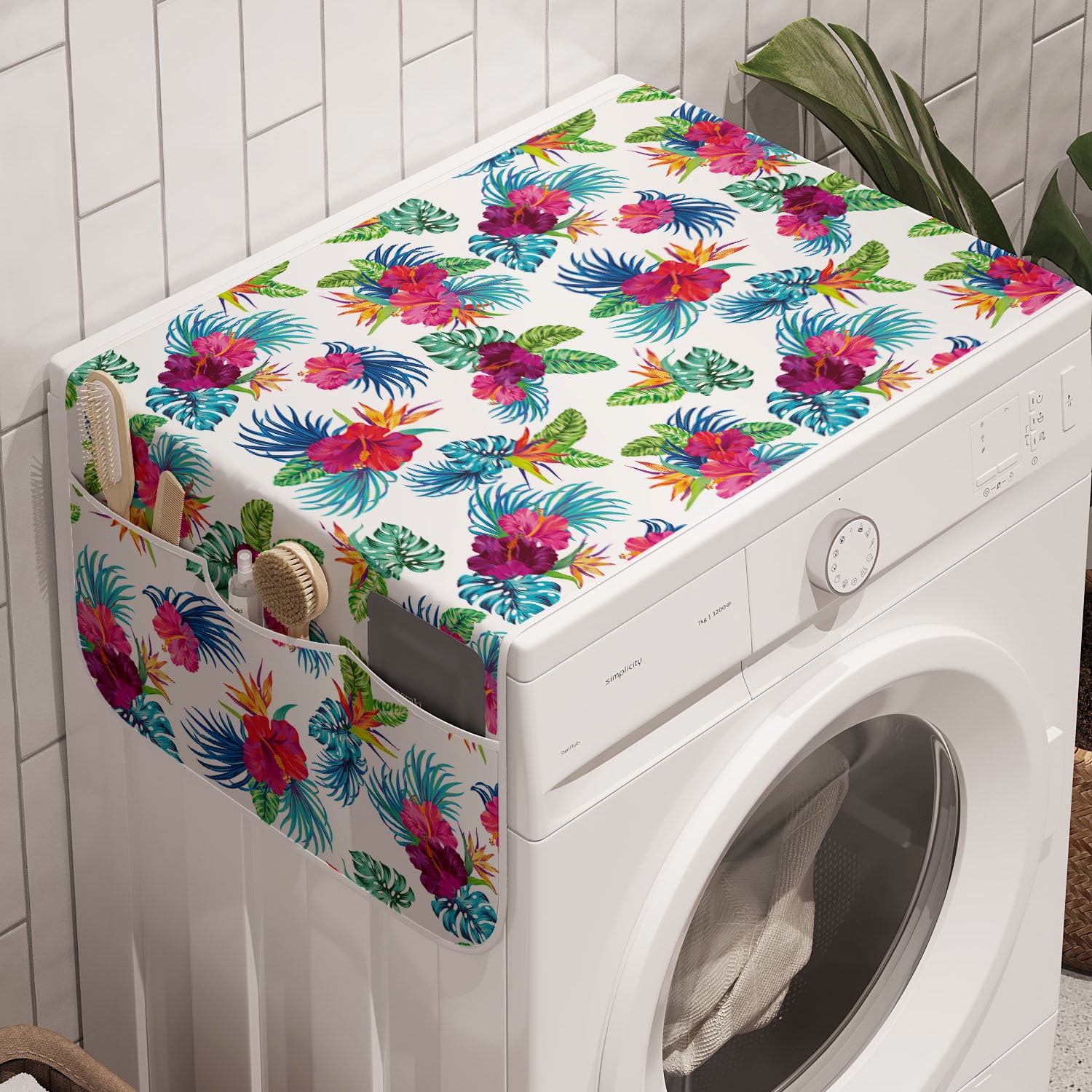 Exotic Washing Machine Organizer, Tropical Hawaiian Wildflowers ...