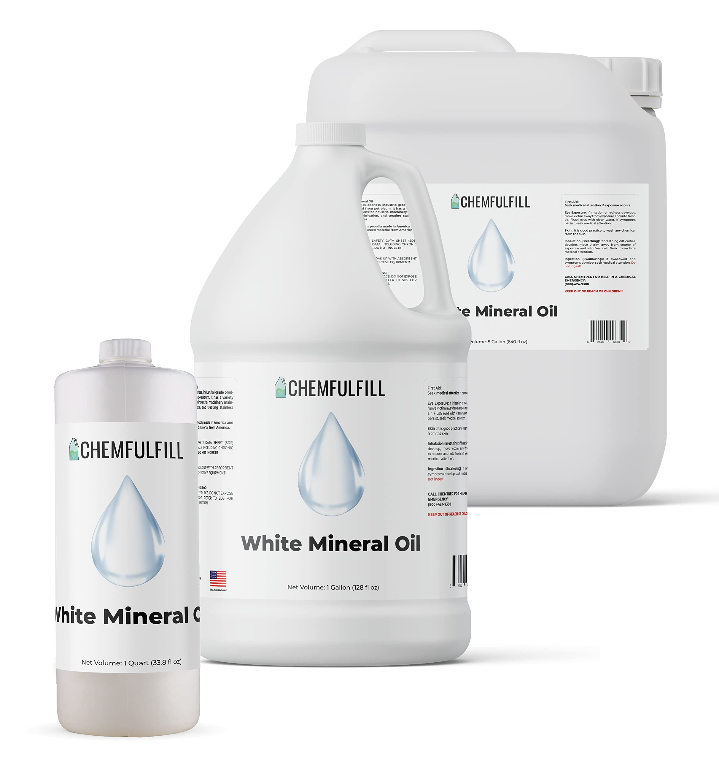 Chemfulfill White Mineral Oil 70 (White Mineral Oil Petroleum) (Gallon ...