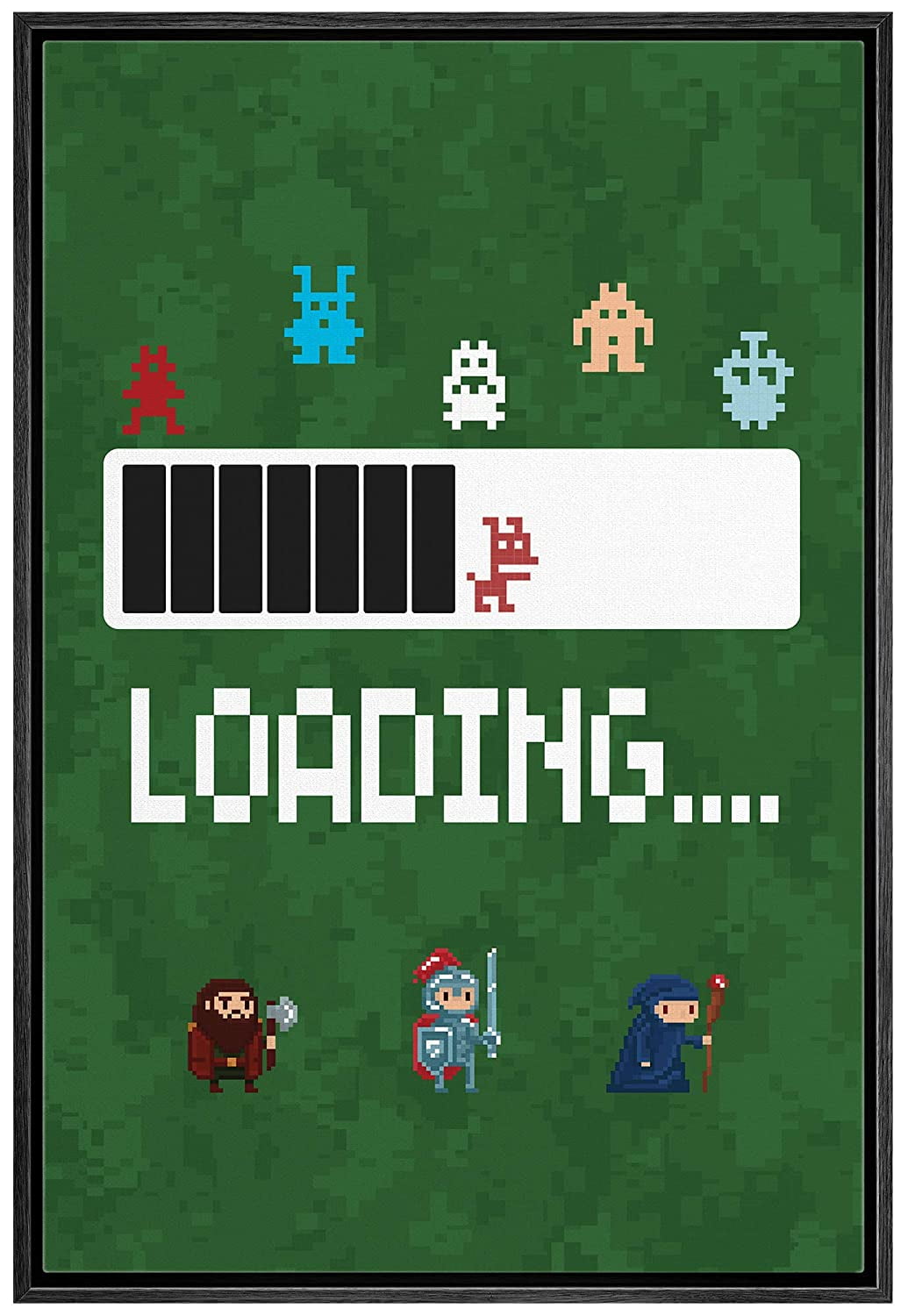 IDEA4WALL Framed Canvas Art Wall Decor Classic Video Loading Icons with ...