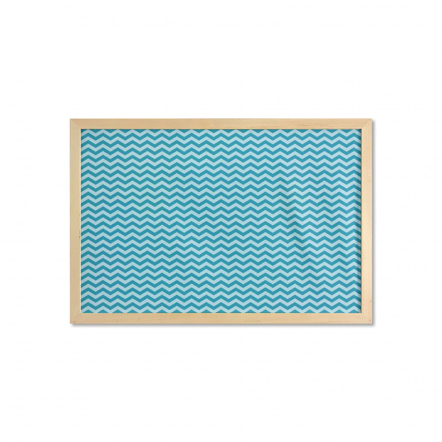 Chevron Wall Art with Frame, Zigzags in Sea Colors Ocean Waves Nautical ...