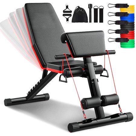 KARAZZO Weight Bench Adjustable Workout Fitness Exercise Bench, Suit ...