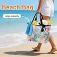 Blue Spring Floral Beach Bag for Women, Large Breathable Mesh Beach ...