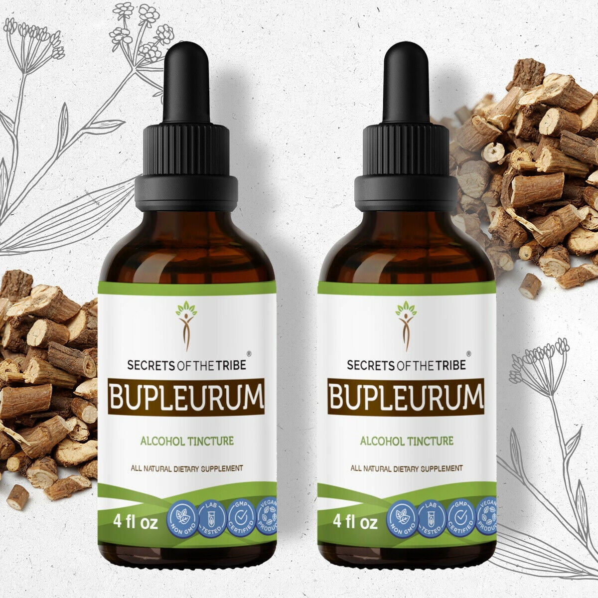 Bupleurum Tincture Alcohol Extract, Organic Bupleurum (Bupleurum ...