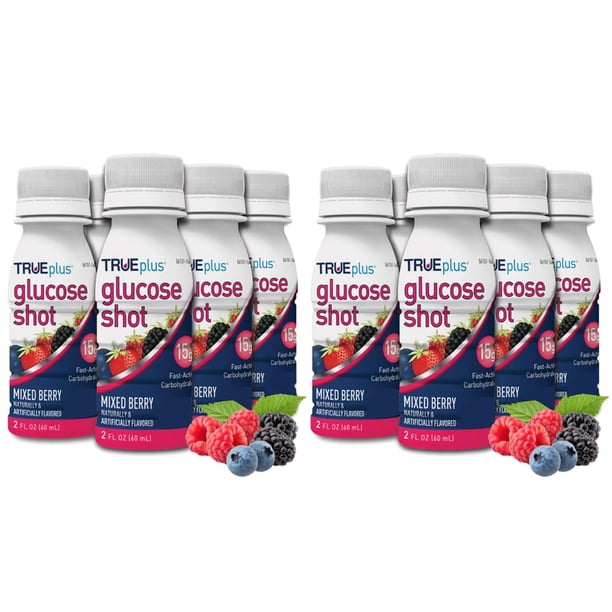 Glucose Shots TruePlus Mixed Berry 12 botellas de 15 g de carbohidratos ...
