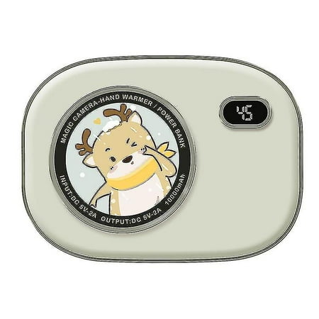 Creative Color Changing Bear Two-in-one Power Bank Hand WarmerGreen ...