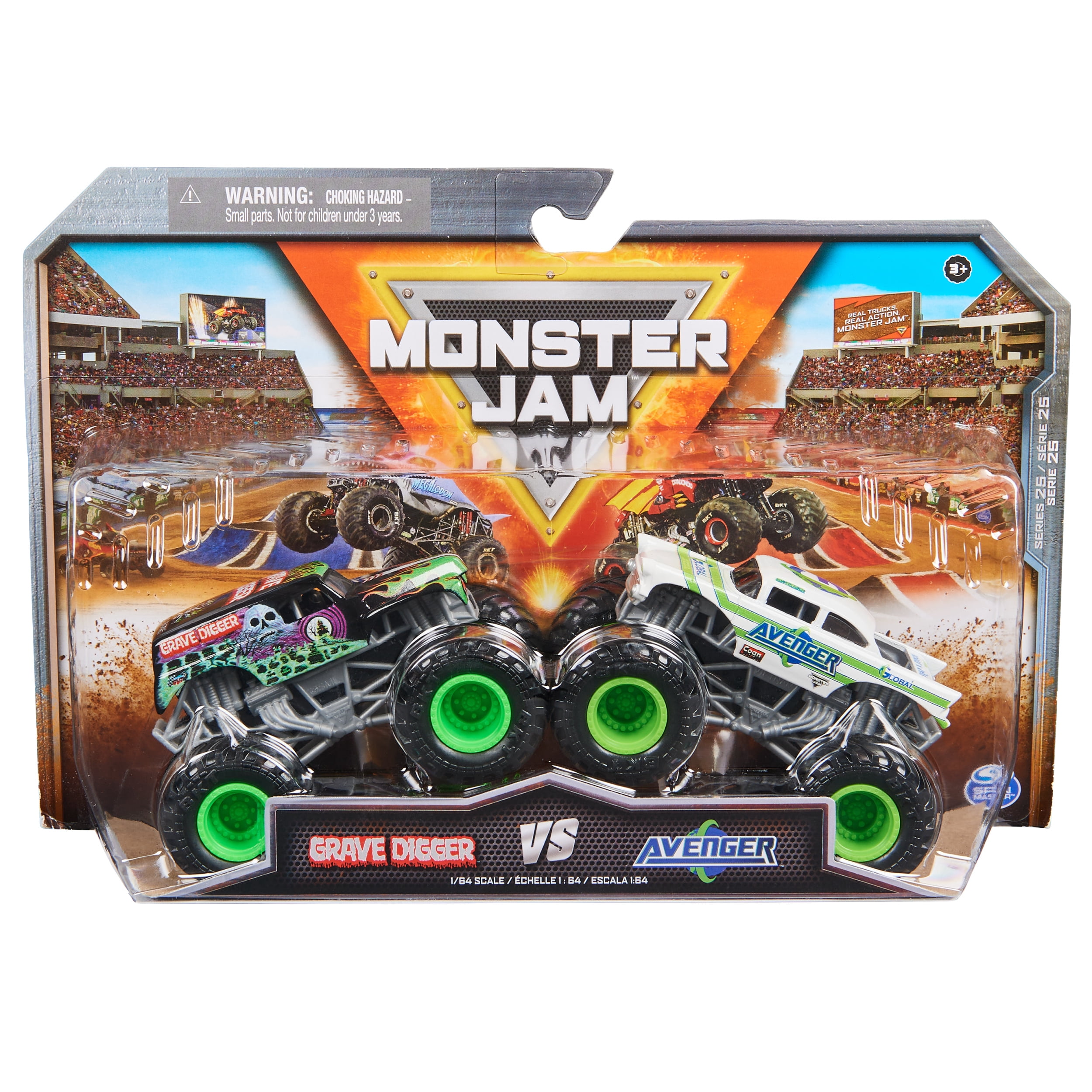 Monster Jam, Official Grave Digger Vs. Avenger Die-Cast Monster Trucks ...