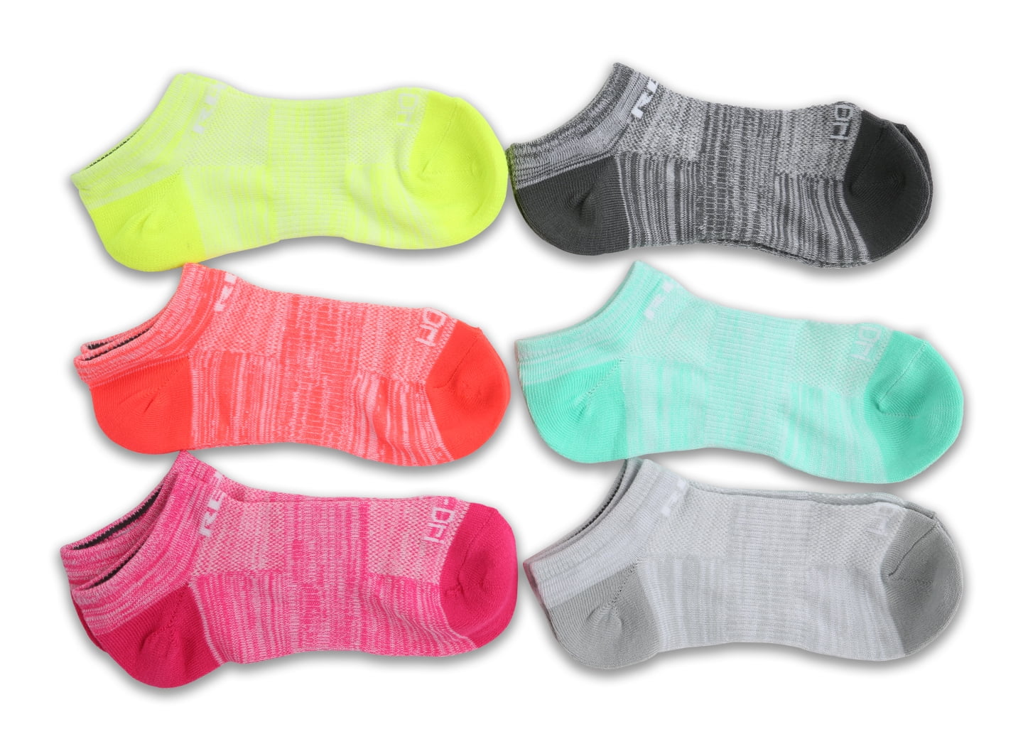 RBX Active 6 Pack Girls No Show Socks - Walmart.com