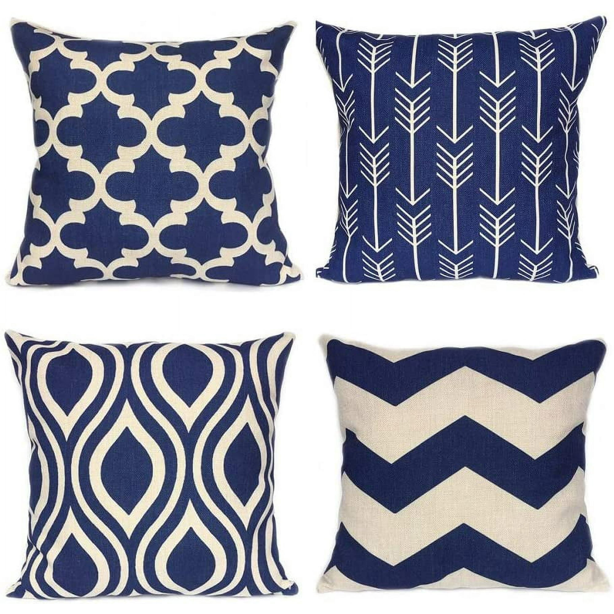 Click here for Mgfed Geometric Throw Pillow Covers Navy Blue Home... prices