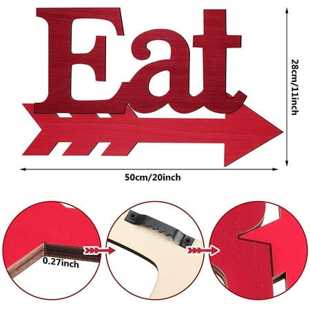 Eat Sign Kitchen Wall Decor Farmhouse Kitchen Wall Plaque with Arrow ...