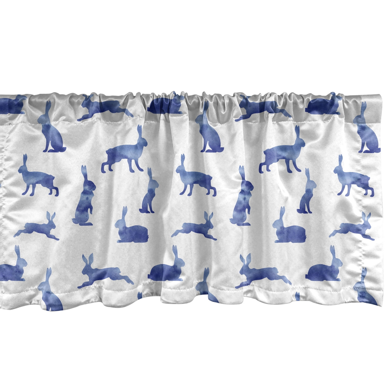 Bunny Window Valance Pack of 2, Rabbits Jumping Sitting Standing ...