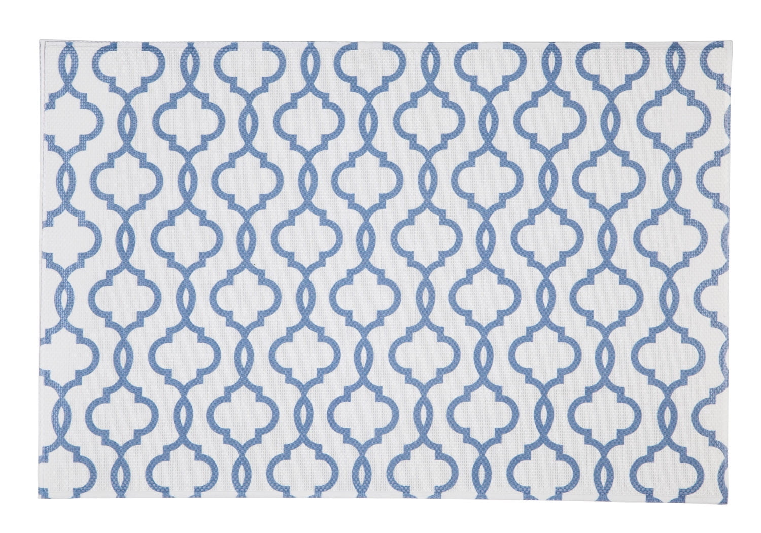 Woven Vinyl PVC Placemat, Blue Pattern, Set of 4, 11.8'' x 17.8'' x 0. ...