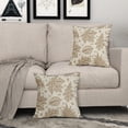 Brown Fall Pillow Covers 20x20 Set of 2 Cream Maple Leaf Print Autumn ...