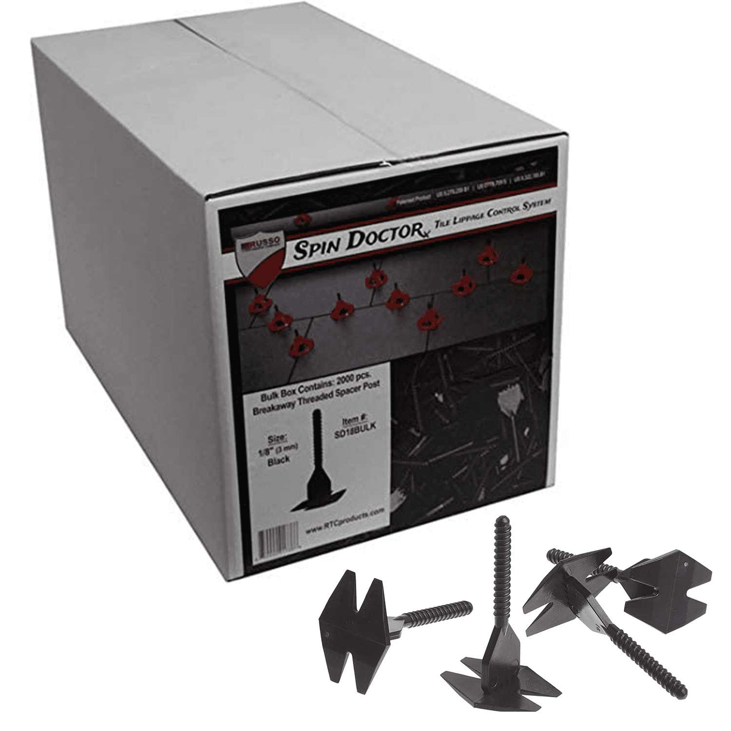 RTC Spin Doctor 2000 Piece Tile Breakaway Threaded Spacers, (Posts Only ...