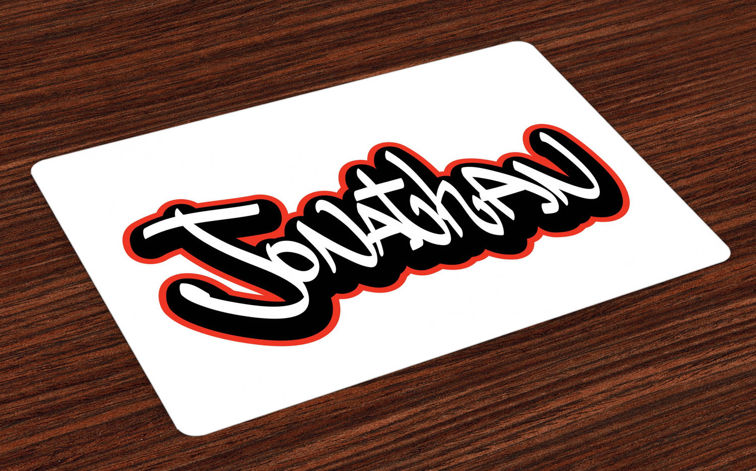 Ambesonne Jonathan Place Mats Set of 4, Teenage Boys Name, Standard ...