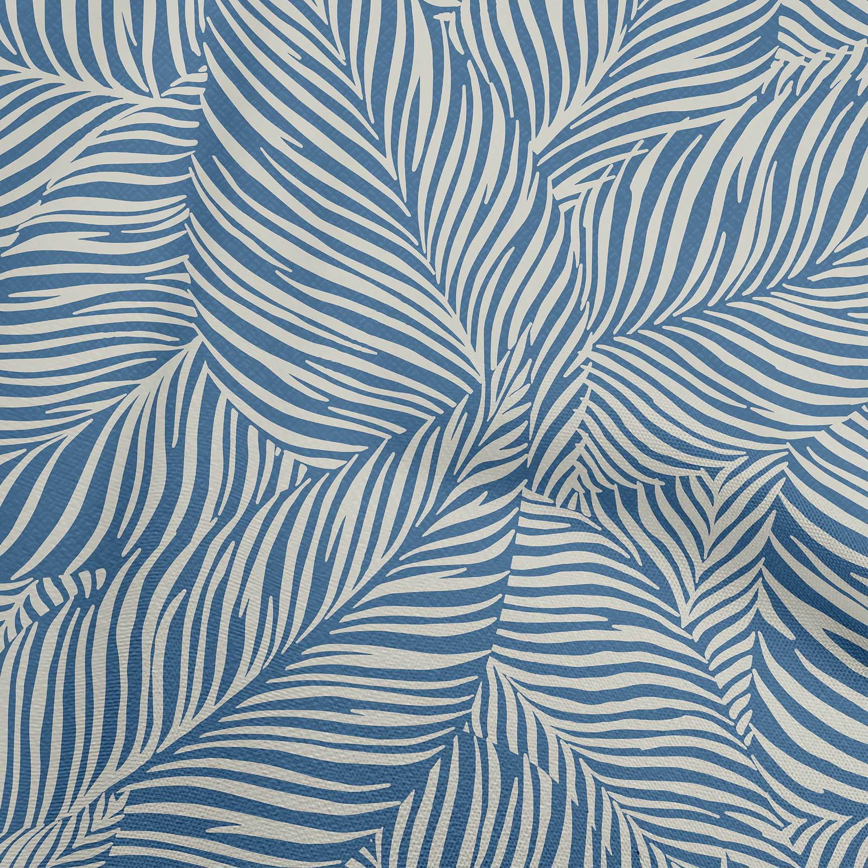 oneOone Silk Tabby Blue Fabric Leaves Sewing Craft Projects Fabric ...