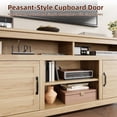 63-In Farmhouse TV Stand with Adjustable Shelves Cabinet Doors and ...