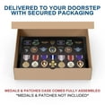 PENNZONI Medals Display Case, Military Shadow Box, Cherry w/ Blue Felt ...