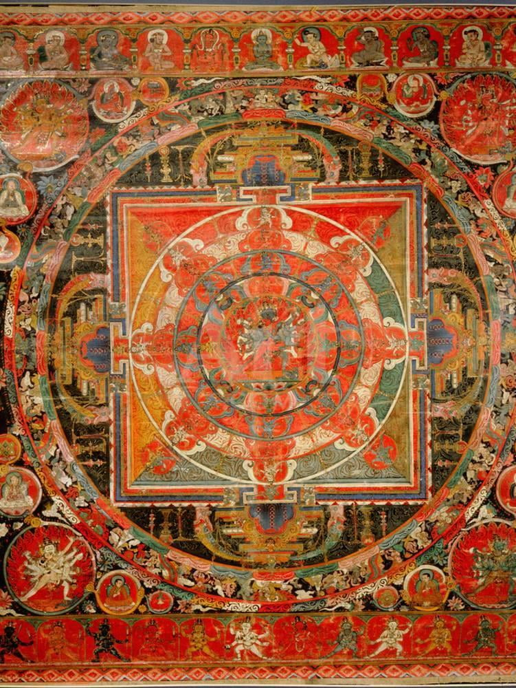 ThangKa Depicting a Mandala, Used as an Instrument of Meditation ...