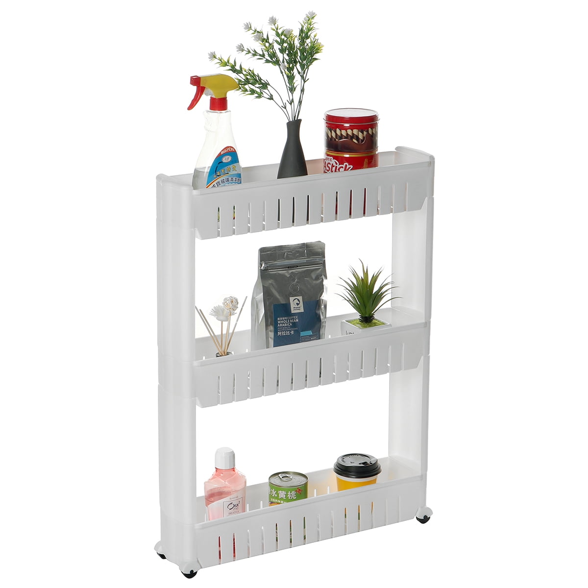 Slim Slide Out Storage Rack Tower Mobile Shelving Unit Organizer for ...
