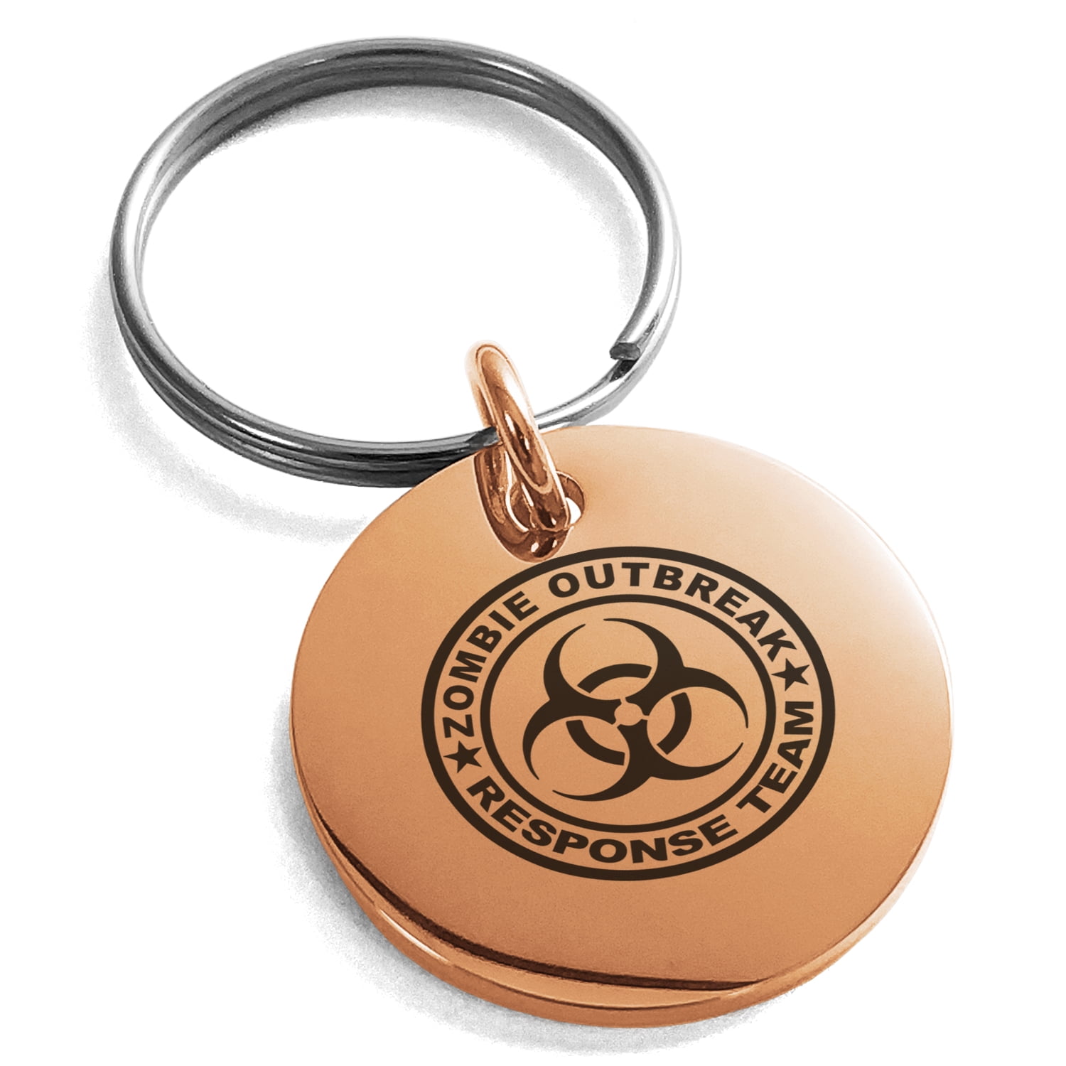 Stainless Steel Zombie Outbreak Response Team Engraved Small Medallion ...