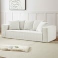 88.97" Sectional Sofa with 5 Matching Toss Pillows, Sleek Design ...