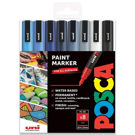 POSCA Colouring - PC-3M Cool Tones - Set of 8 - in Gift Box - Walmart.ca