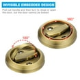 Uxcell 2 Pcs Recessed Door Handles Round Flush Pulls Embedded Hidden ...