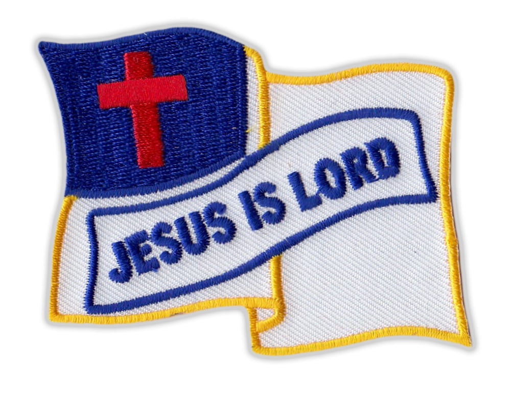 Motorcycle Jacket Embroidered Patch - Christian Flag, Jesus is Lord ...