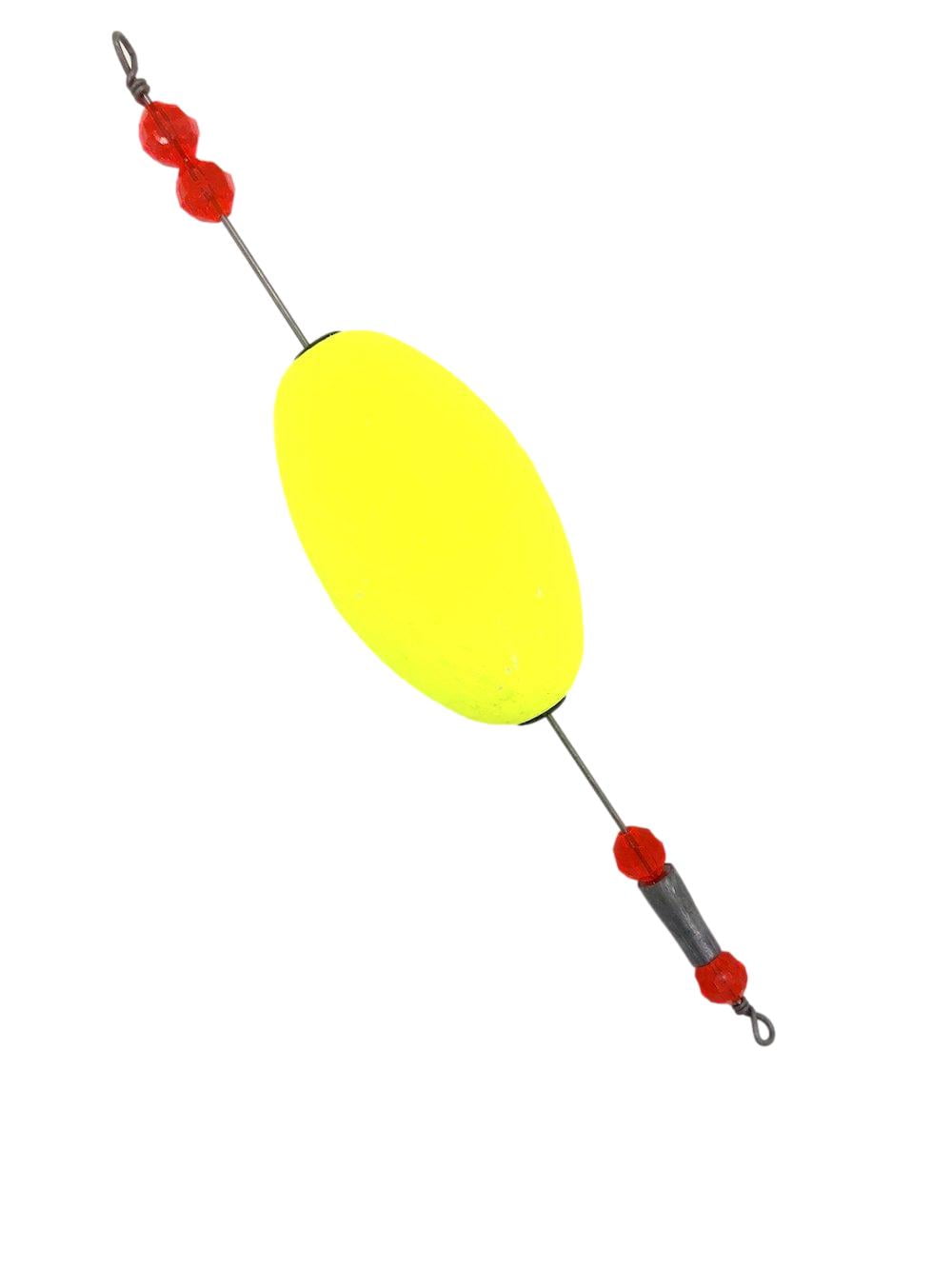 Oval Yellow 2.5 Inch Weighted Sliding Cork Fishing Float - Freespool ...