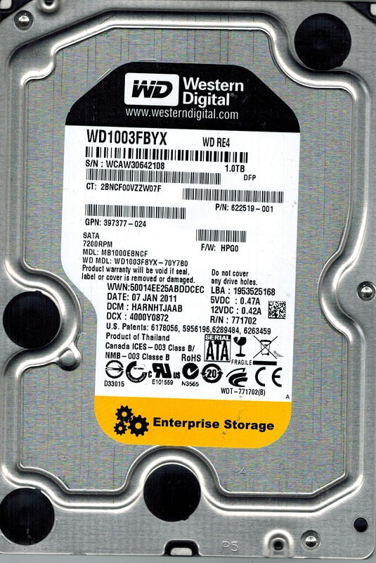 Western Digital WD1003FBYX-70Y7B0 1TB DCM: HARNHTJAAB - Walmart.com