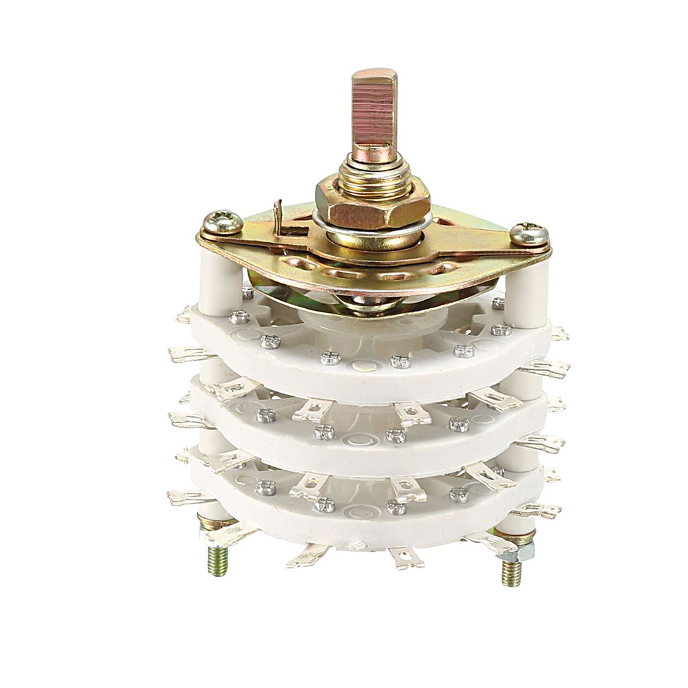 6P5T 6 Pole 5 Position 3-Deck Band Channel Rotary Switch Selector ...