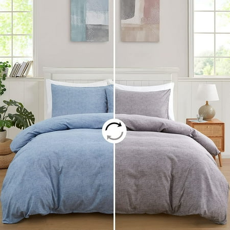 ZMLEVE Duvet Cover Queen, 3 Pieces Ultra Soft Microfiber Reversible ...