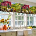 2 Pack Red Barn Valance for Window Chickens Rooster Windmill Farmhouse ...