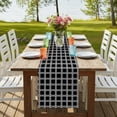 Black Checkered Burlap Cotton Table Runner 13x72 Inches Long, Farmhouse ...
