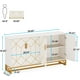 Tribesigns White Gold Buffet Cabinet with Storage Kitchen Sideboard ...
