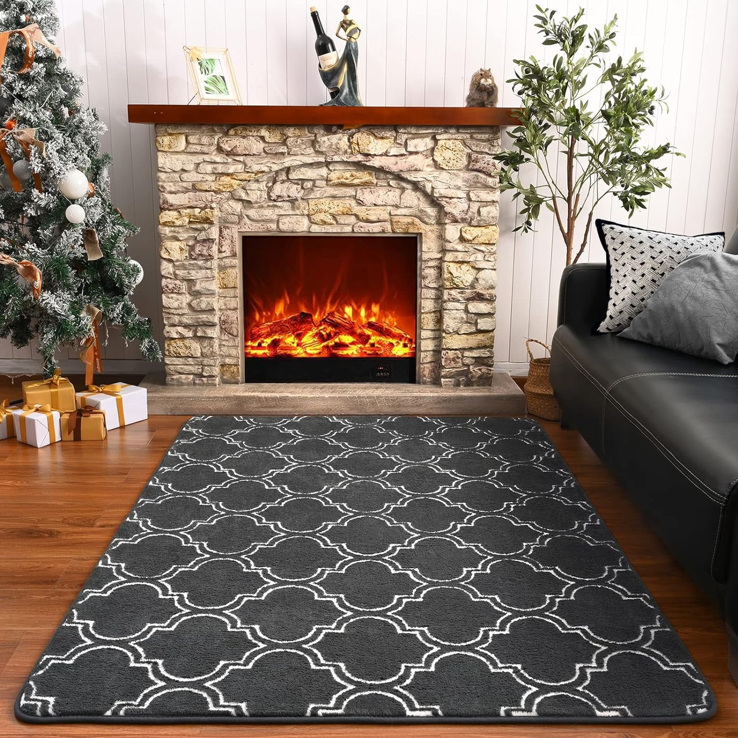 Click here for Eruule Shag Area Rug  4 X 6 Soft Trellis Design Fo... prices