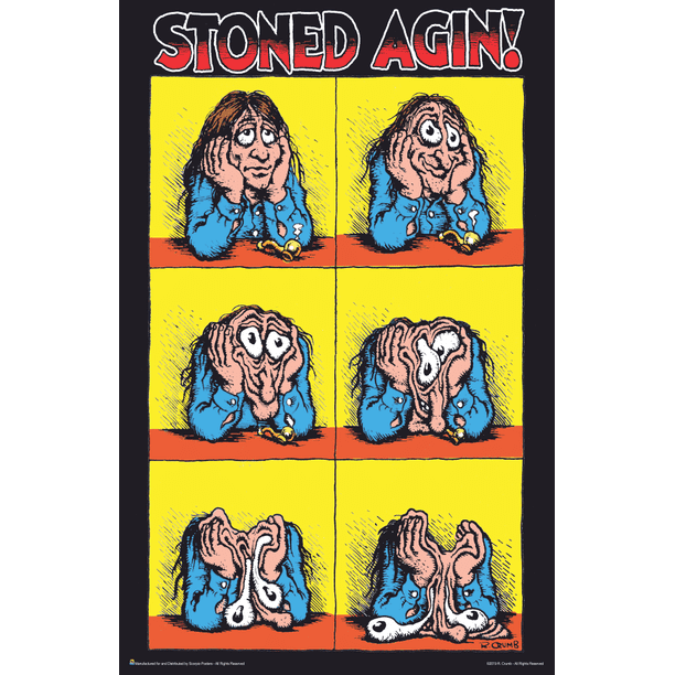 Stoned Agin! by R. Crumb Mini Poster- 11" x 17" - Walmart.com